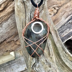 Labradorite Pipe, Pendant Necklace, Stone Pipe, Crystal Healing, Wire ...
