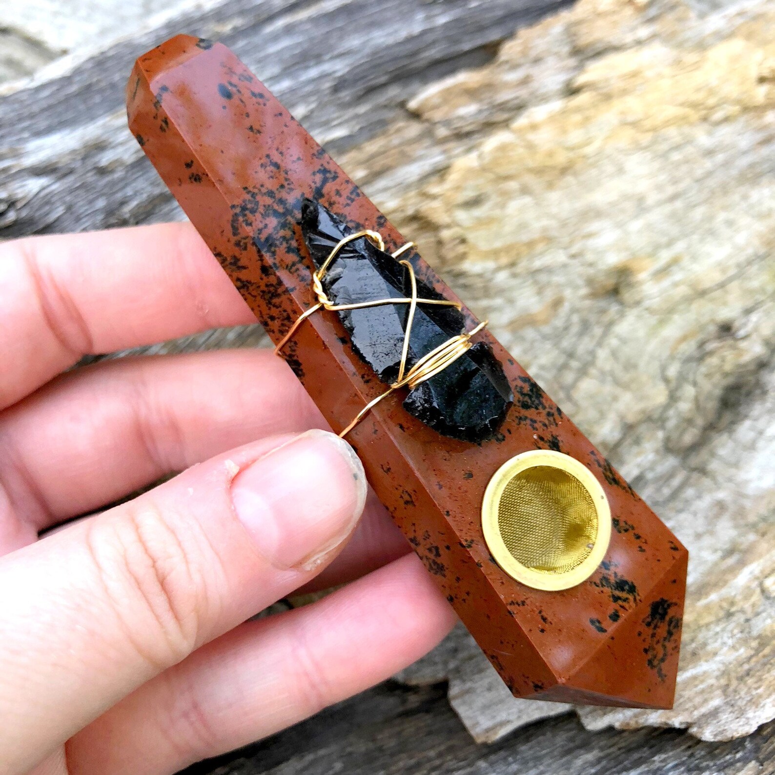 Red Obsidian Stone Pipe Arrowhead Pipe Obsidian Pipe - Etsy