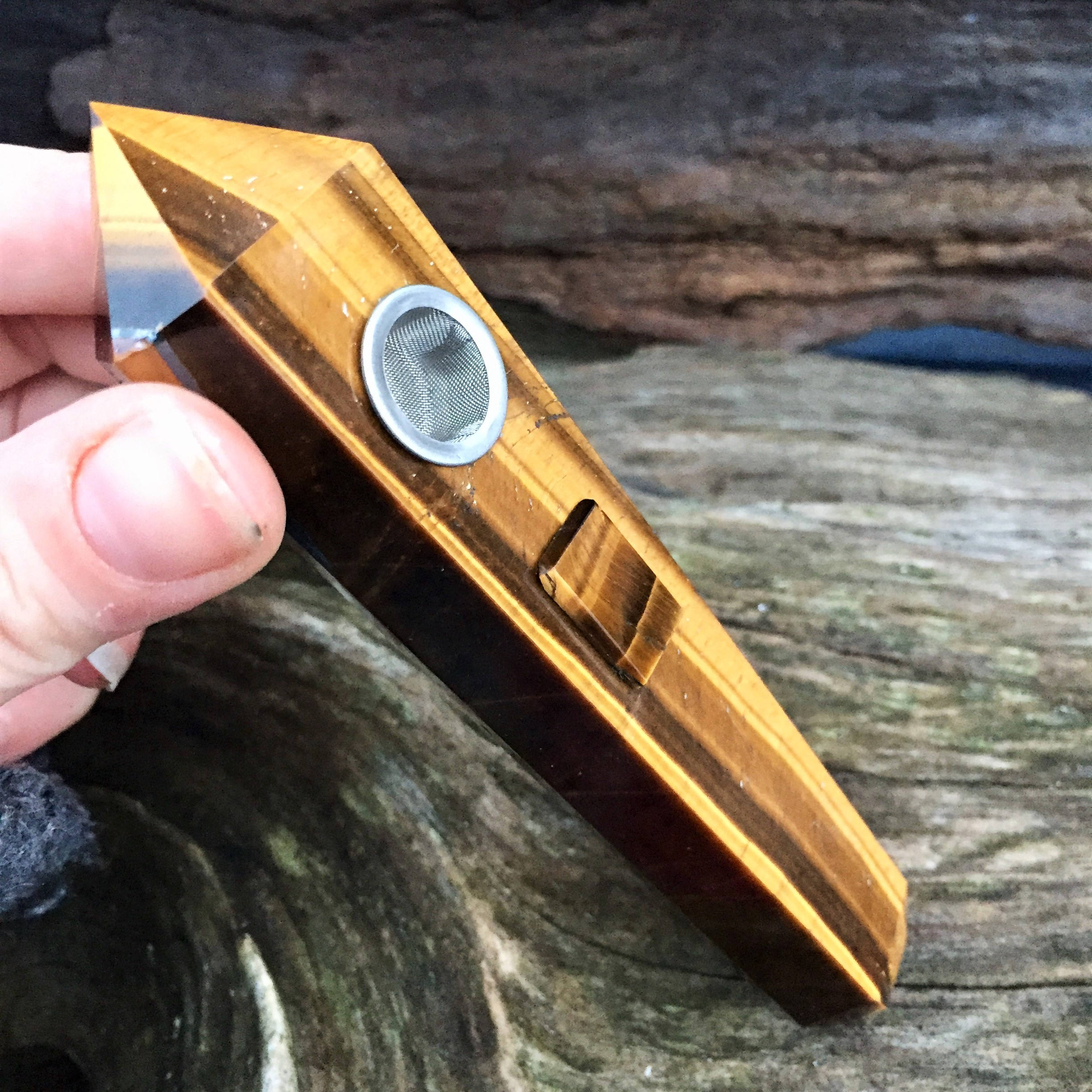 Custom Pipe, Tiger's Eye, Stone Pipe, Gemstones, Tigers Eye Pipe ...