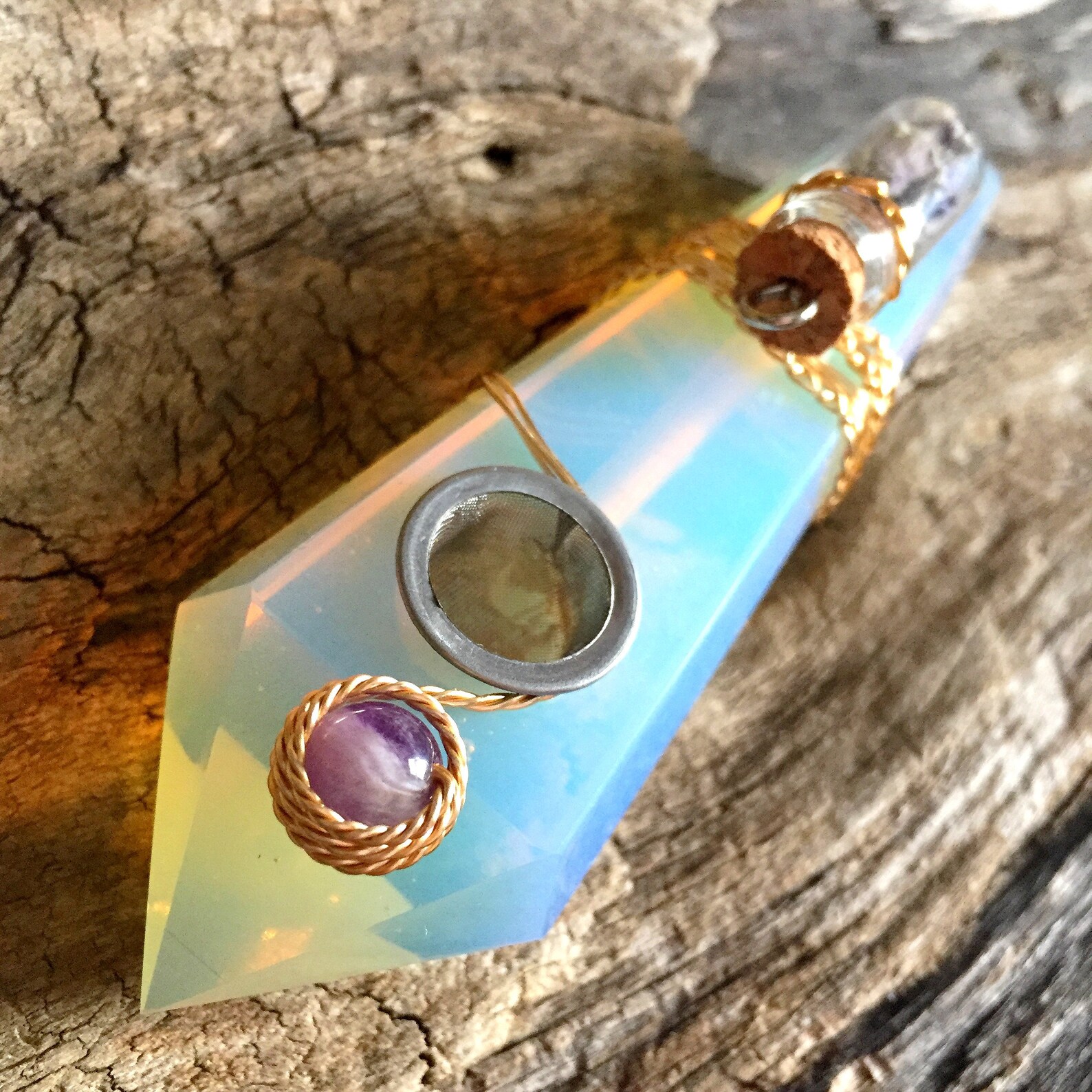 Opalite Pipe, Amethyst Pipe, Crystal Pipe, Opal Pipe, Amethyst Crystal ...