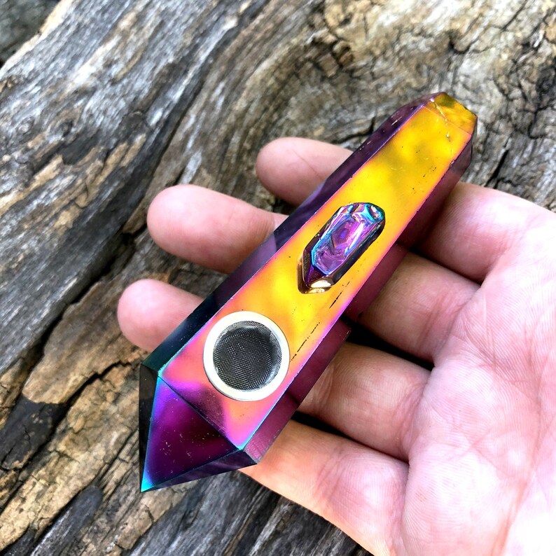 Aura Crystal Pipe Unique Pipe Energy Healing Smoking Bowl - Etsy