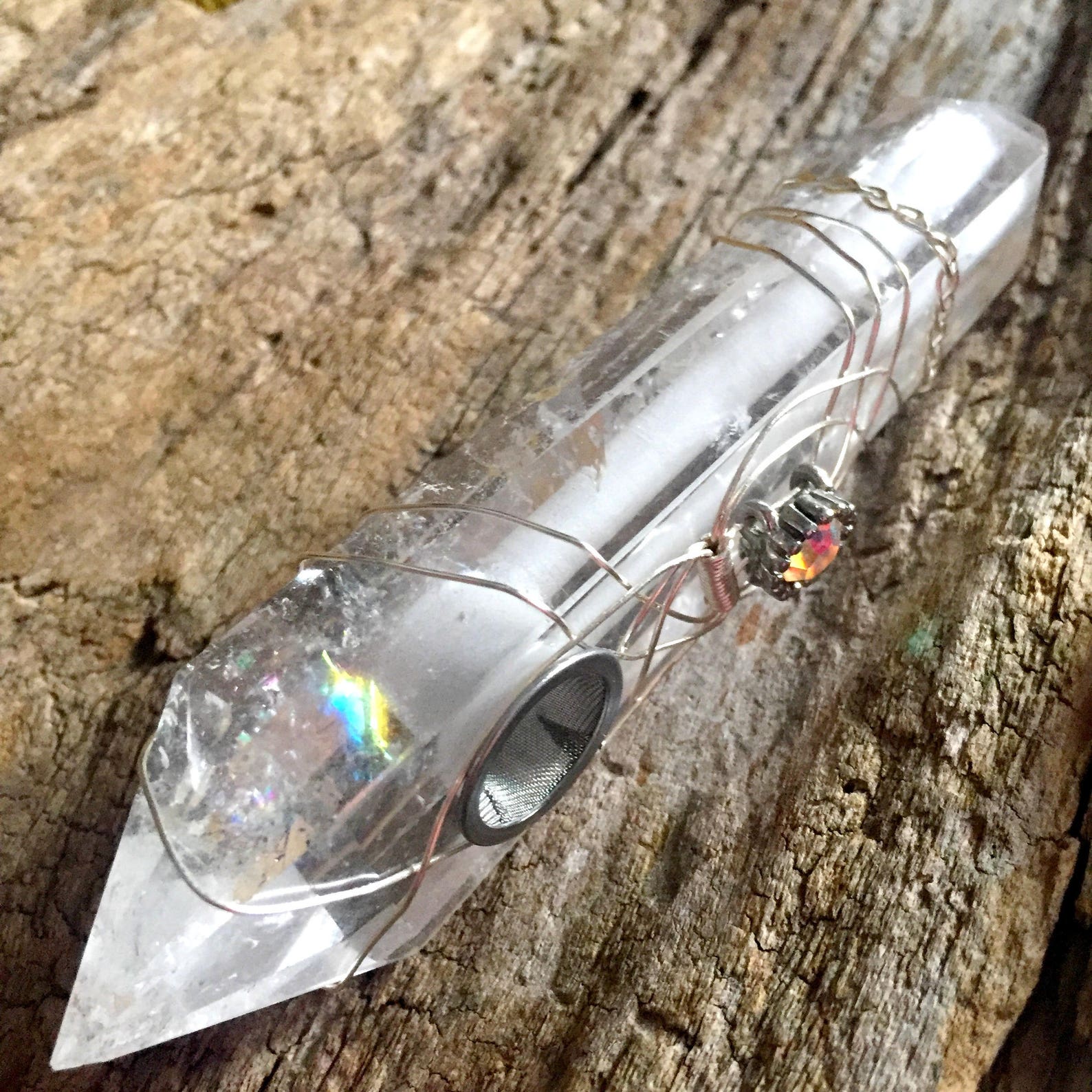 Clear Quartz Pipe Custom Crystal Pipe Crystal Tokes Natural - Etsy