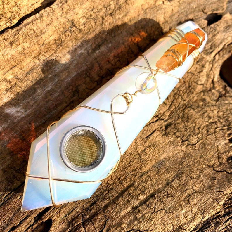 Large Glass Pipe Opal Crystal Pipe Pipes for Smoking Glass - Etsy