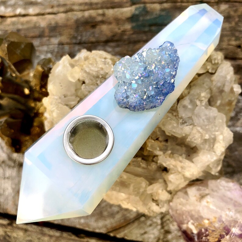 Large Glass Pipe Opal Pipe Agate Pipe Crystal Pipe | Etsy