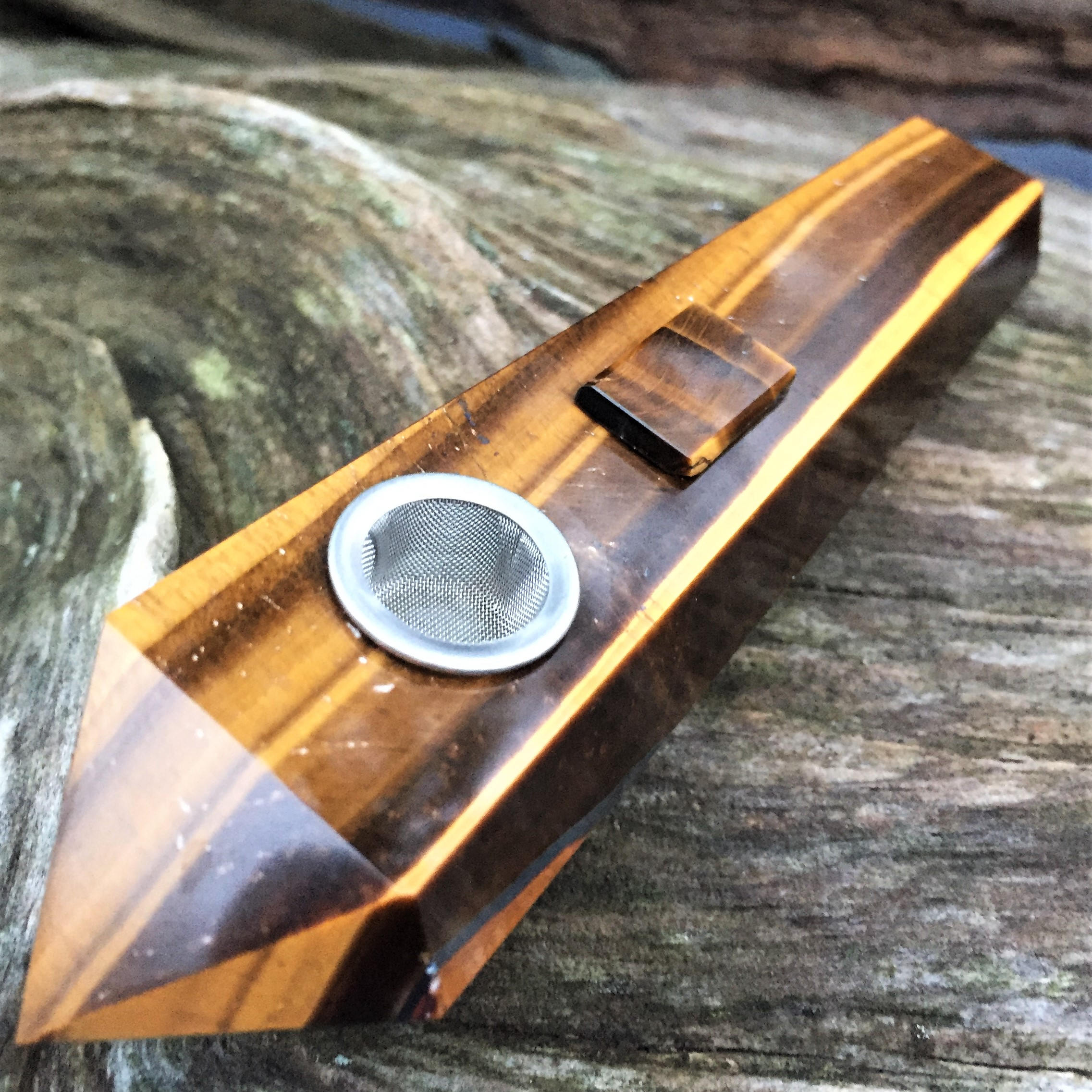 Custom Pipe, Tiger's Eye, Stone Pipe, Gemstones, Tigers Eye Pipe ...