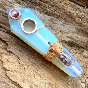 Opalite Pipe, Amethyst Pipe, Crystal Pipe, Opal Pipe, Amethyst Crystal ...