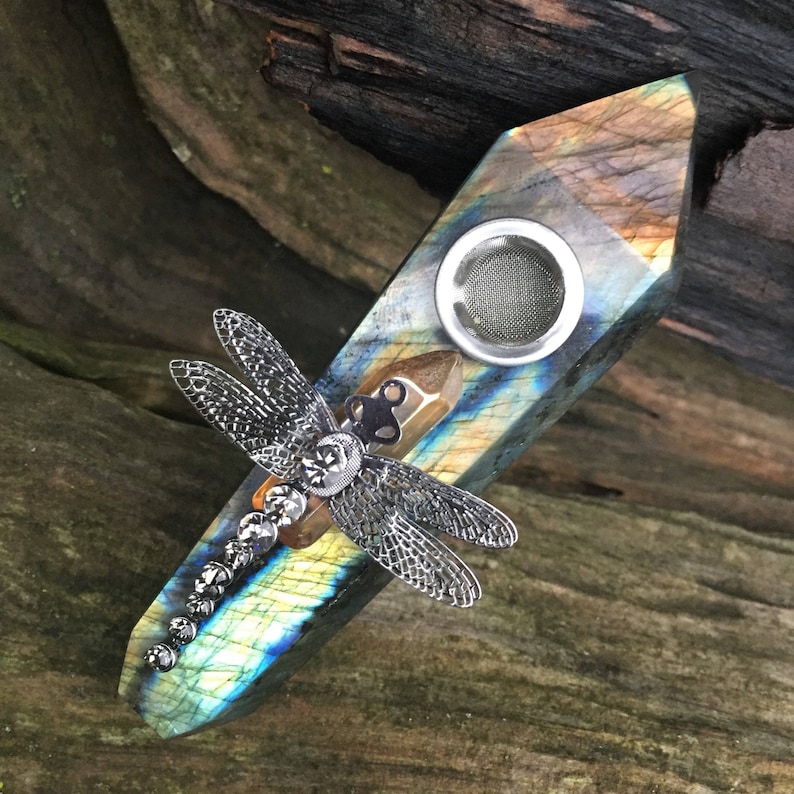 Dragonfly Stone Pipe, Labradorite Pipe, Smoking Pipe, Custom ...