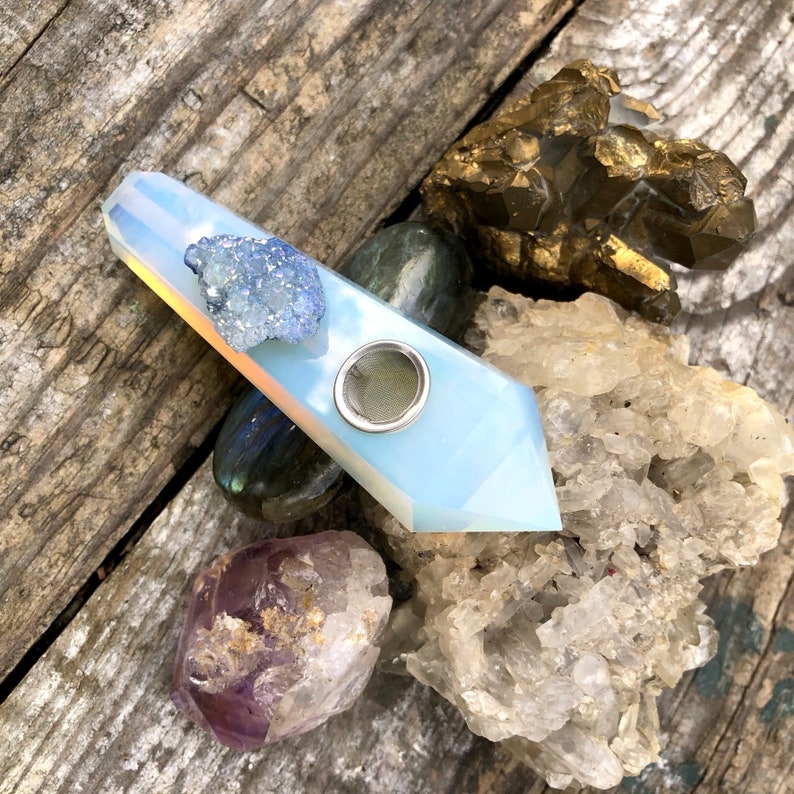 Large Glass Pipe Opal Pipe Agate Pipe Crystal Pipe | Etsy
