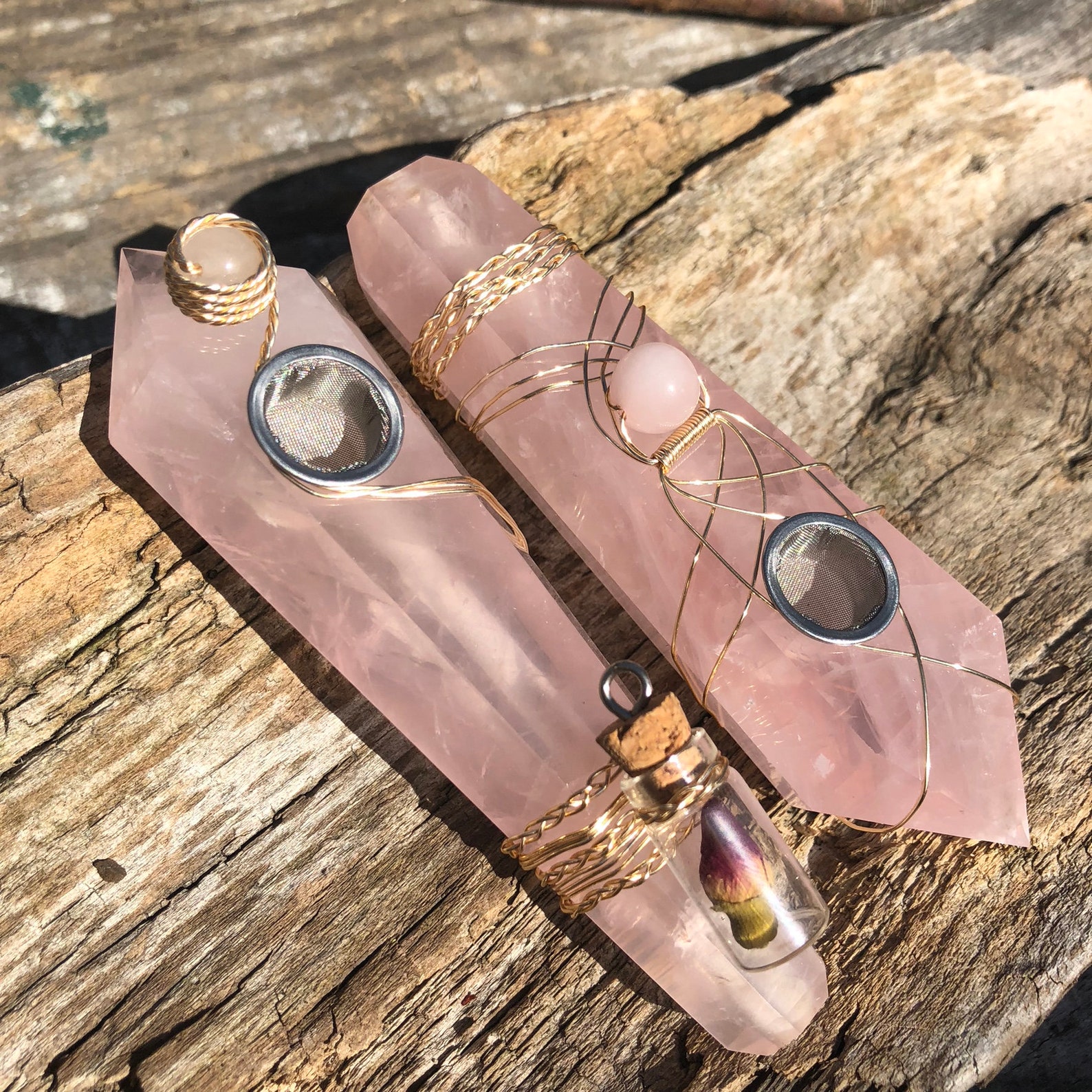 Crystal Pipe Custom Pipe Rose Quartz Pipe Smoking Pipe | Etsy