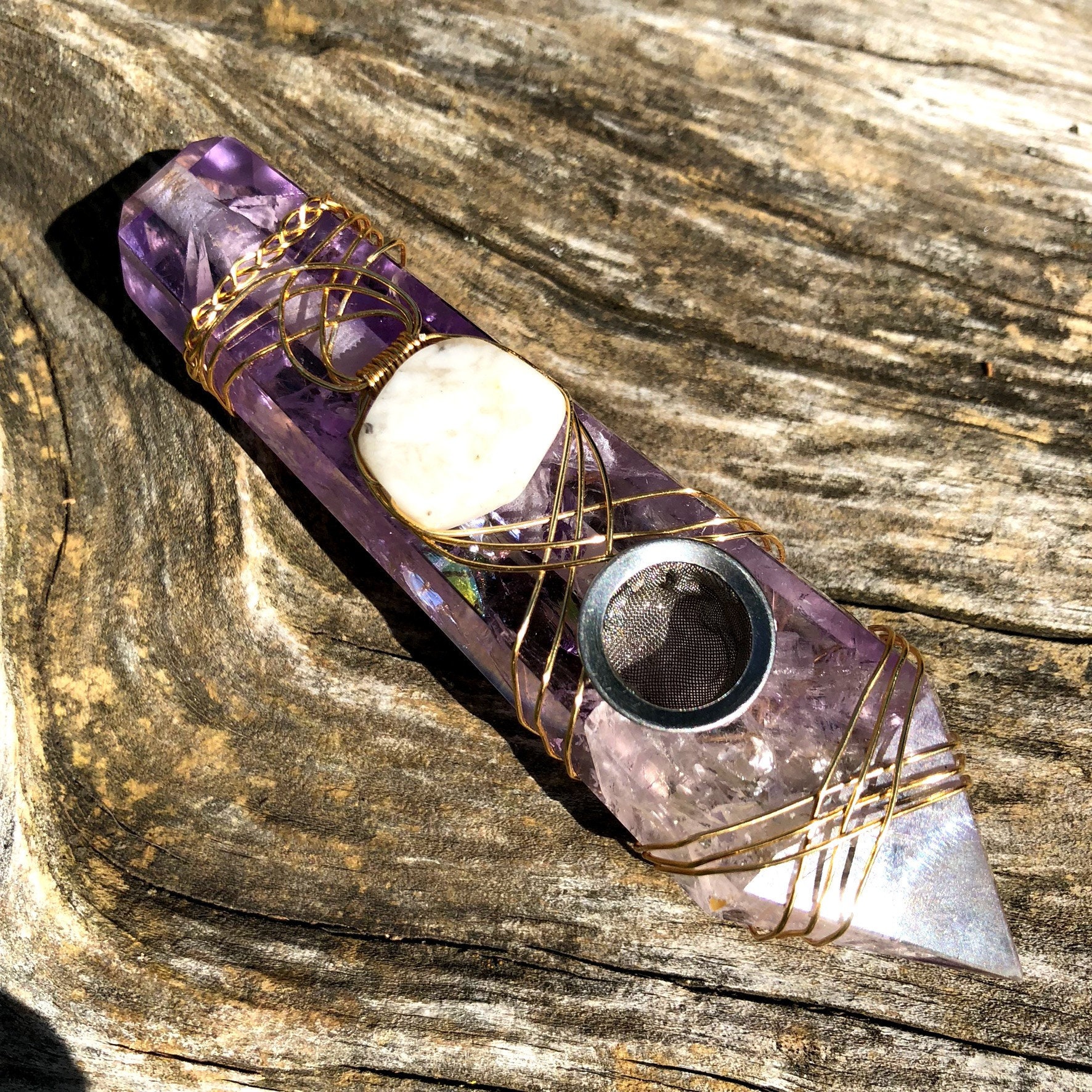 Quartz Pipe Purple Pipe Smoke Pipe Tobacco Pipe Amethyst | Etsy