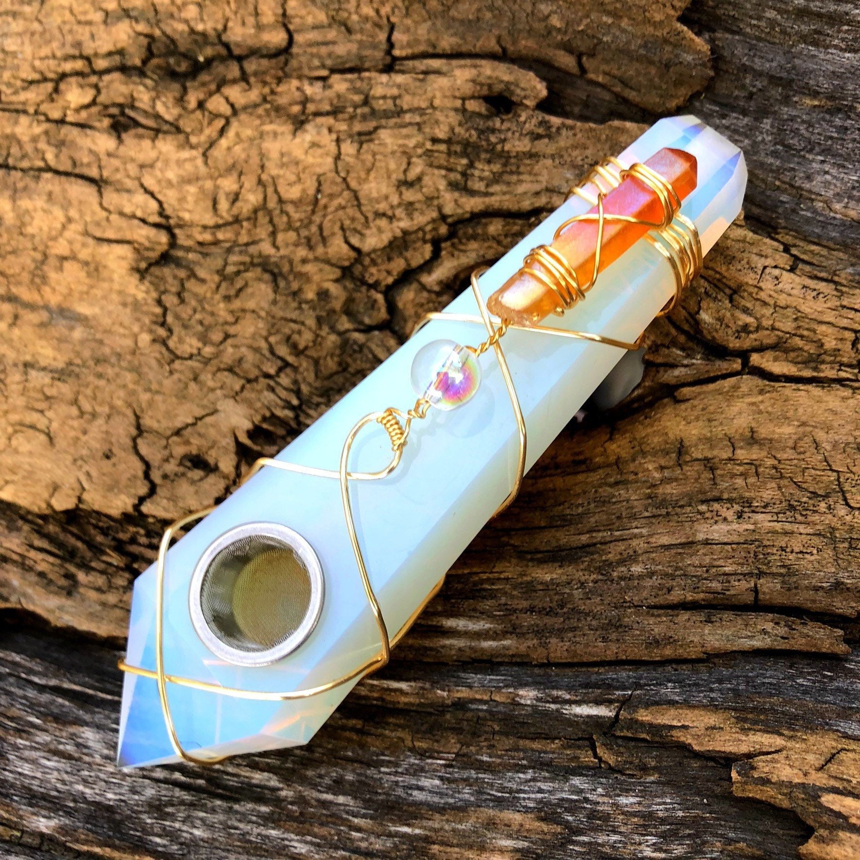 Large Glass Pipe Opal Crystal Pipe Pipes for Smoking Glass | Etsy