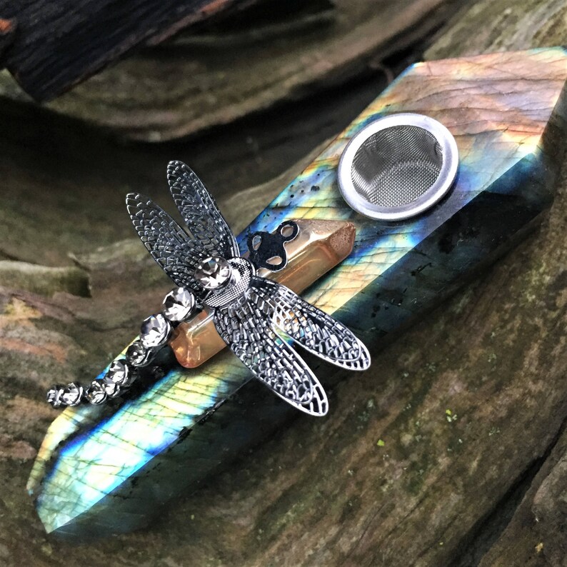 Dragonfly Stone Pipe, Labradorite Pipe, Smoking Pipe, Custom ...