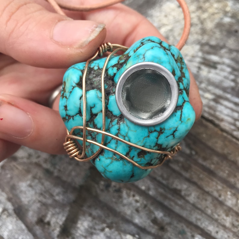 Turquoise Pipe Pendant Pipe Pendant Necklace Turquoise - Etsy