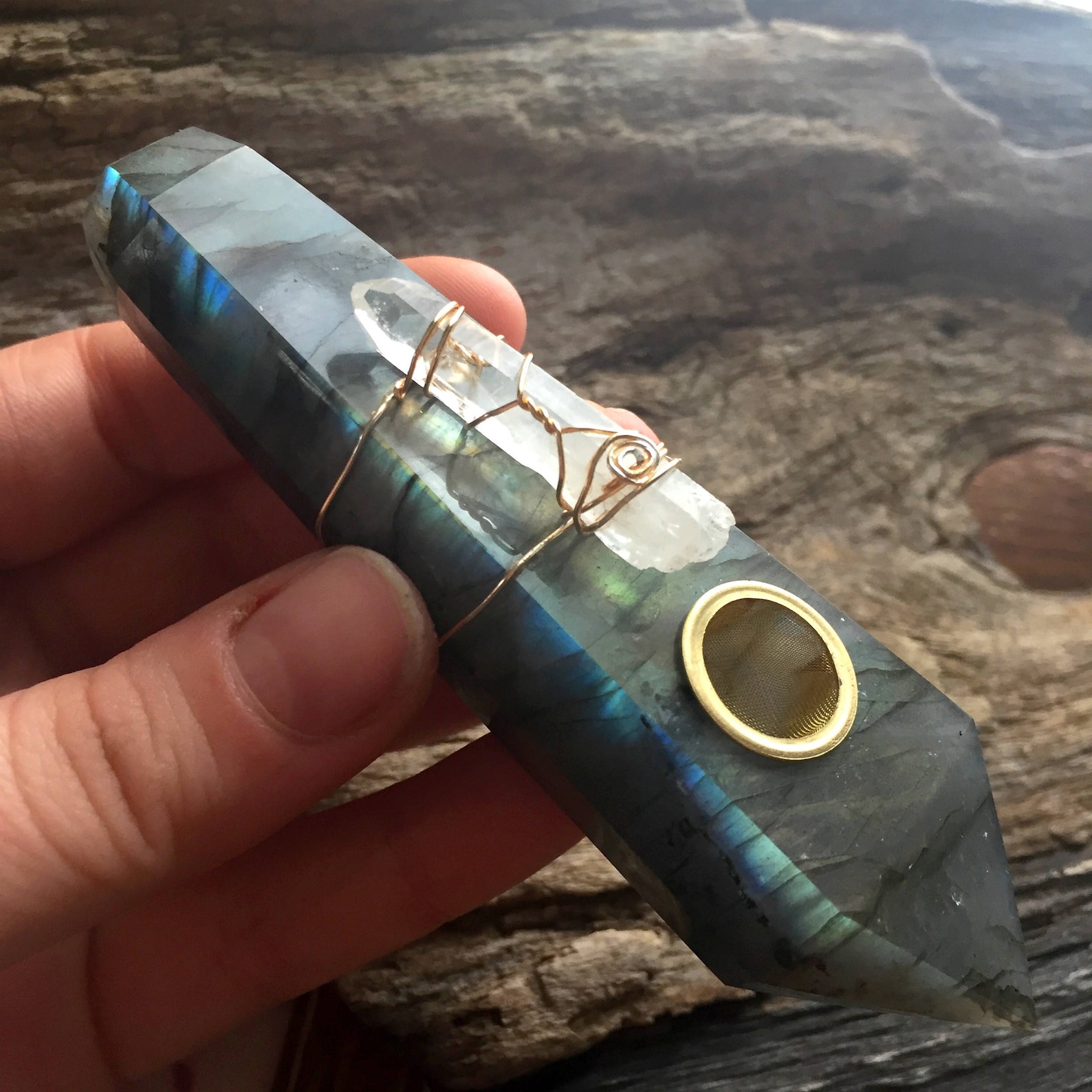 Labradorite Pipe Smoke Pipe Crystal Pipe Crystal Healing - Etsy