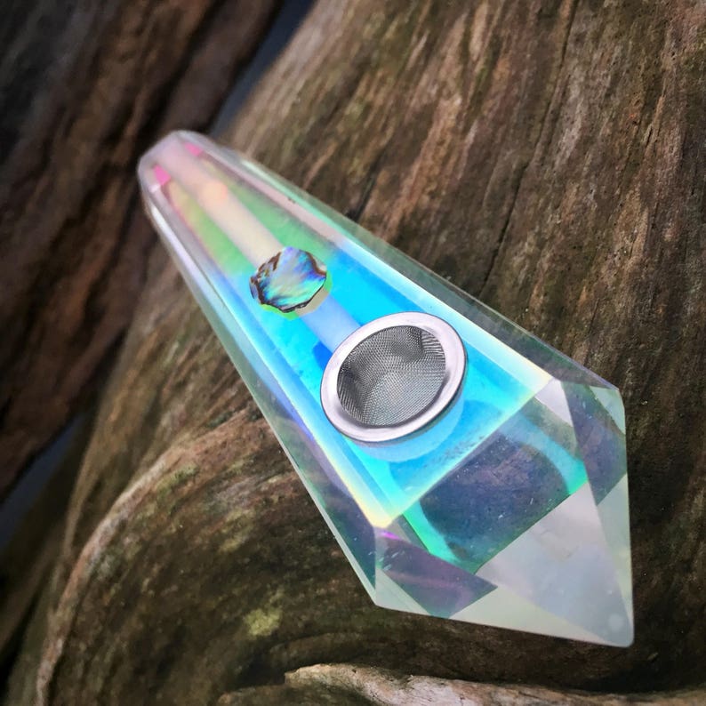 Angel Aura Pipe Crystal Pipe Custom Pipe Abalone Sea Shell - Etsy