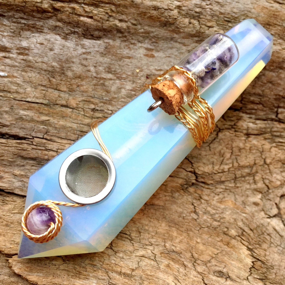 Opalite Pipe, Amethyst Pipe, Crystal Pipe, Opal Pipe, Amethyst Crystal ...