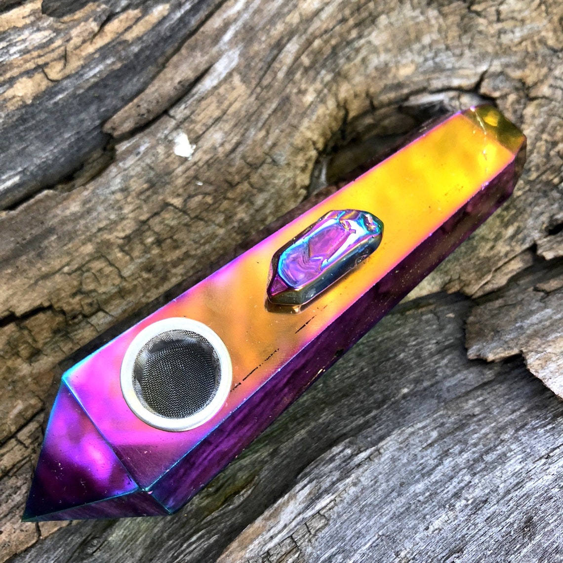 Aura Crystal Pipe Unique Pipe Energy Healing Smoking Bowl | Etsy