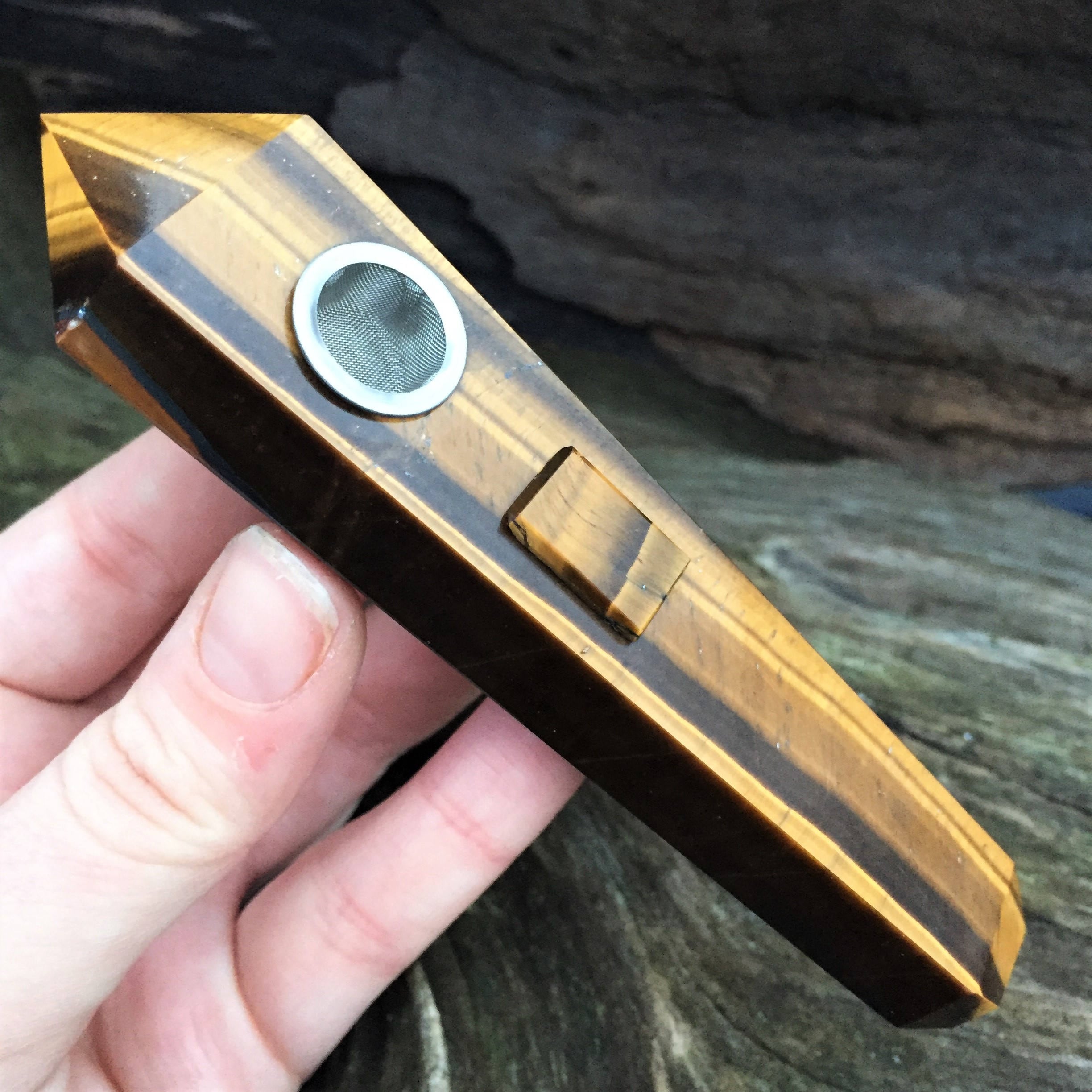 Custom Pipe, Tiger's Eye, Stone Pipe, Gemstones, Tigers Eye Pipe ...