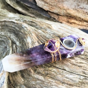Purple Amethyst Pipe, Custom Pipe, Crystal Pipe, Natural Amethyst ...