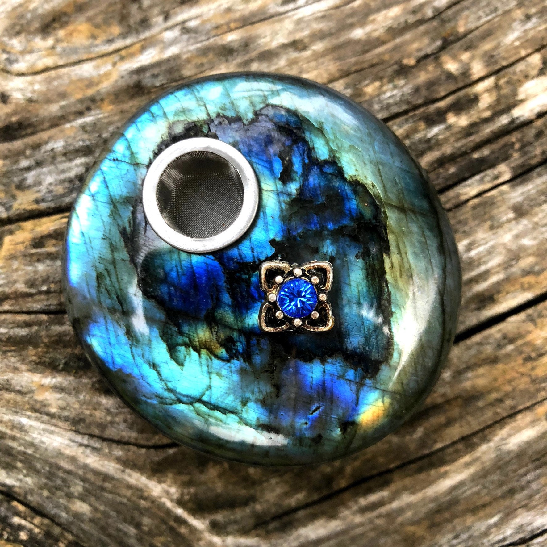 Labradorite Pipe Palm Stone Pocket Pipe Custom Pipe Pretty | Etsy