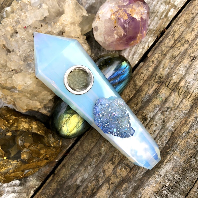 Large Glass Pipe Opal Pipe Agate Pipe Crystal Pipe | Etsy
