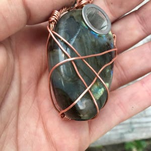 Labradorite Pipe, Pendant Necklace, Stone Pipe, Crystal Healing, Wire ...