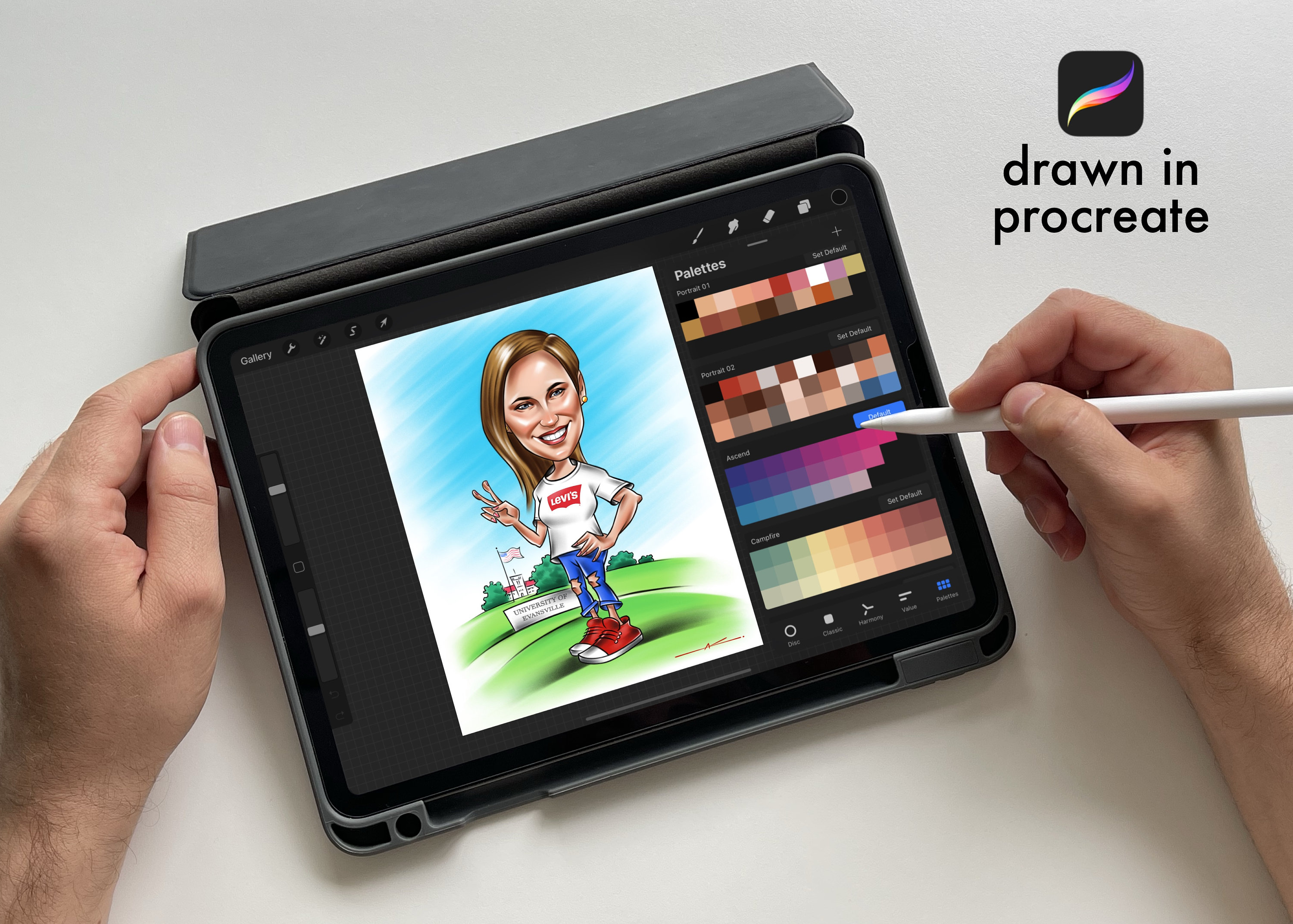 Full Body Digital Caricature for 1 Person. Color Digital Caricature ...