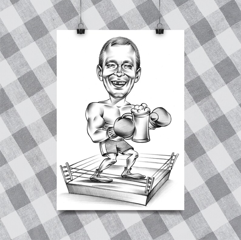 Hand drawn caricature on paper. | Etsy