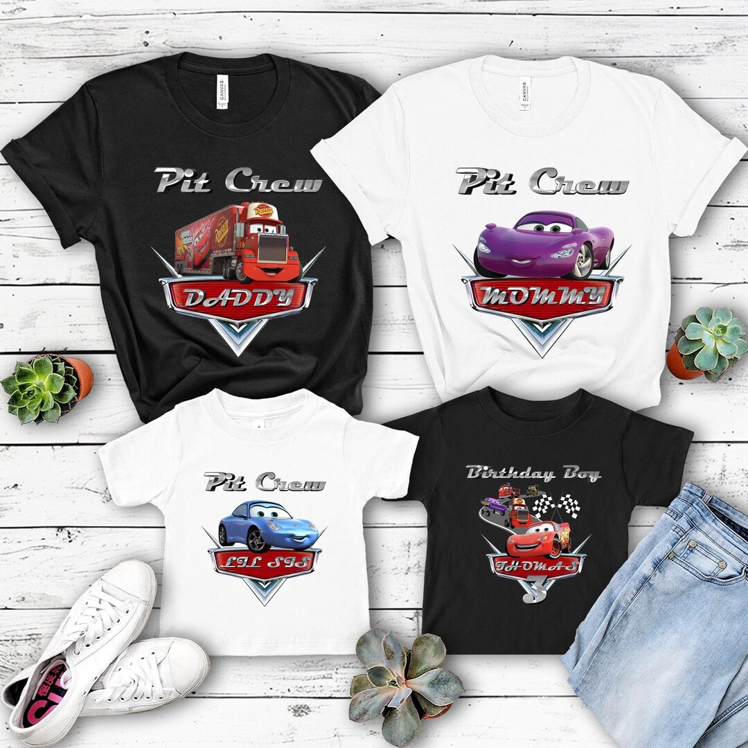 Cars Birthday Boy and Girl Shirt, Lightning Mcqueen Pit Crew Birthday T ...
