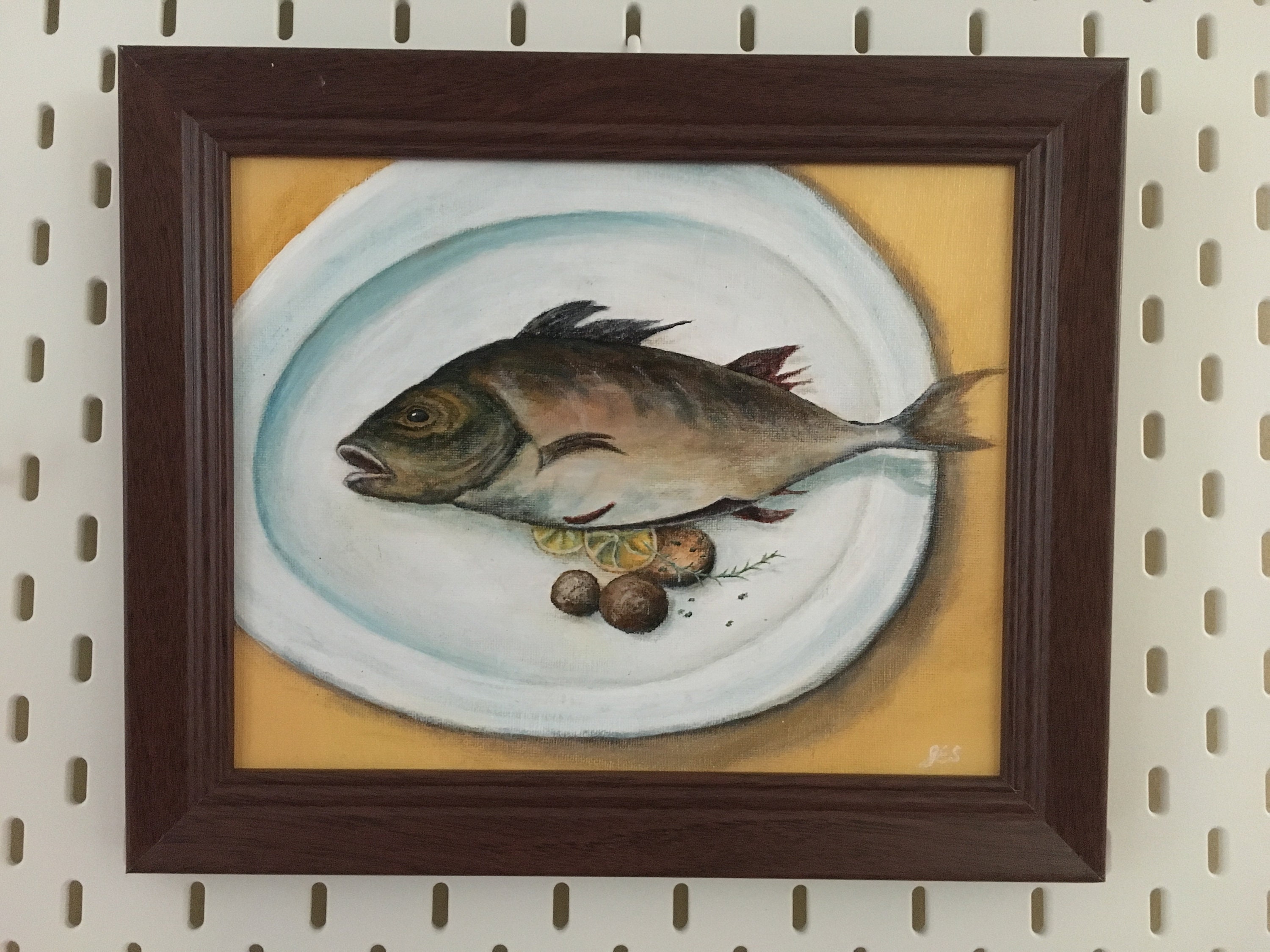 Fish Painting Fish Art Painting of Fish Fish on Plate Plate of Fish ...