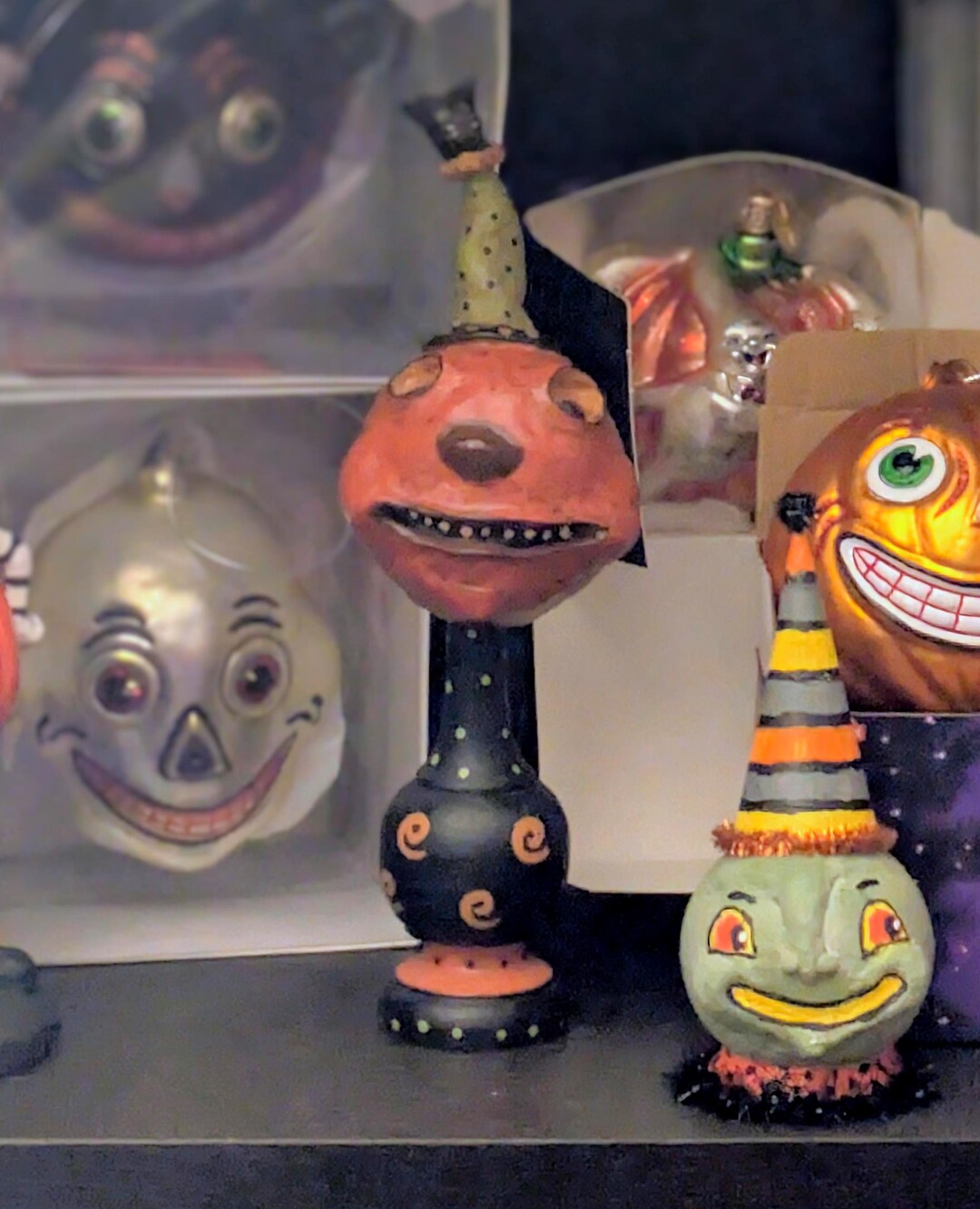 Handpicked Artisan-designed Pumpkin Fellow Folk-art Wacky, Creepy ...