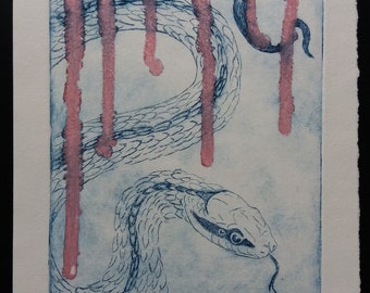 Cornsnake Snake Original Oil Painting Framed Blue White Red - Etsy Israel