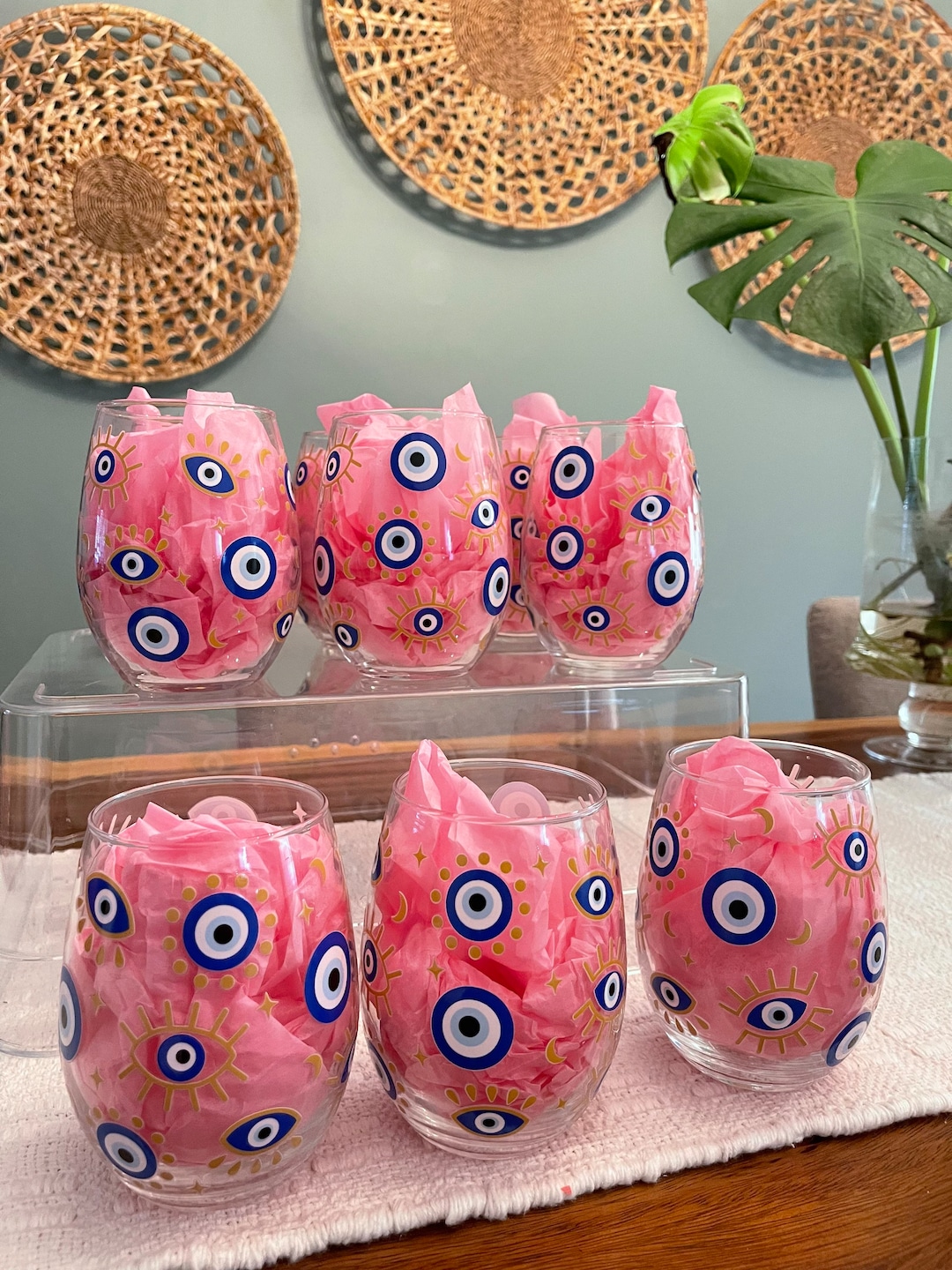 Evil Eye Wine Glass - Etsy