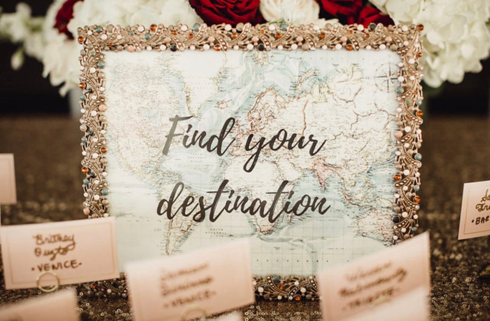 Find your destination sign Travel wedding decor | Etsy