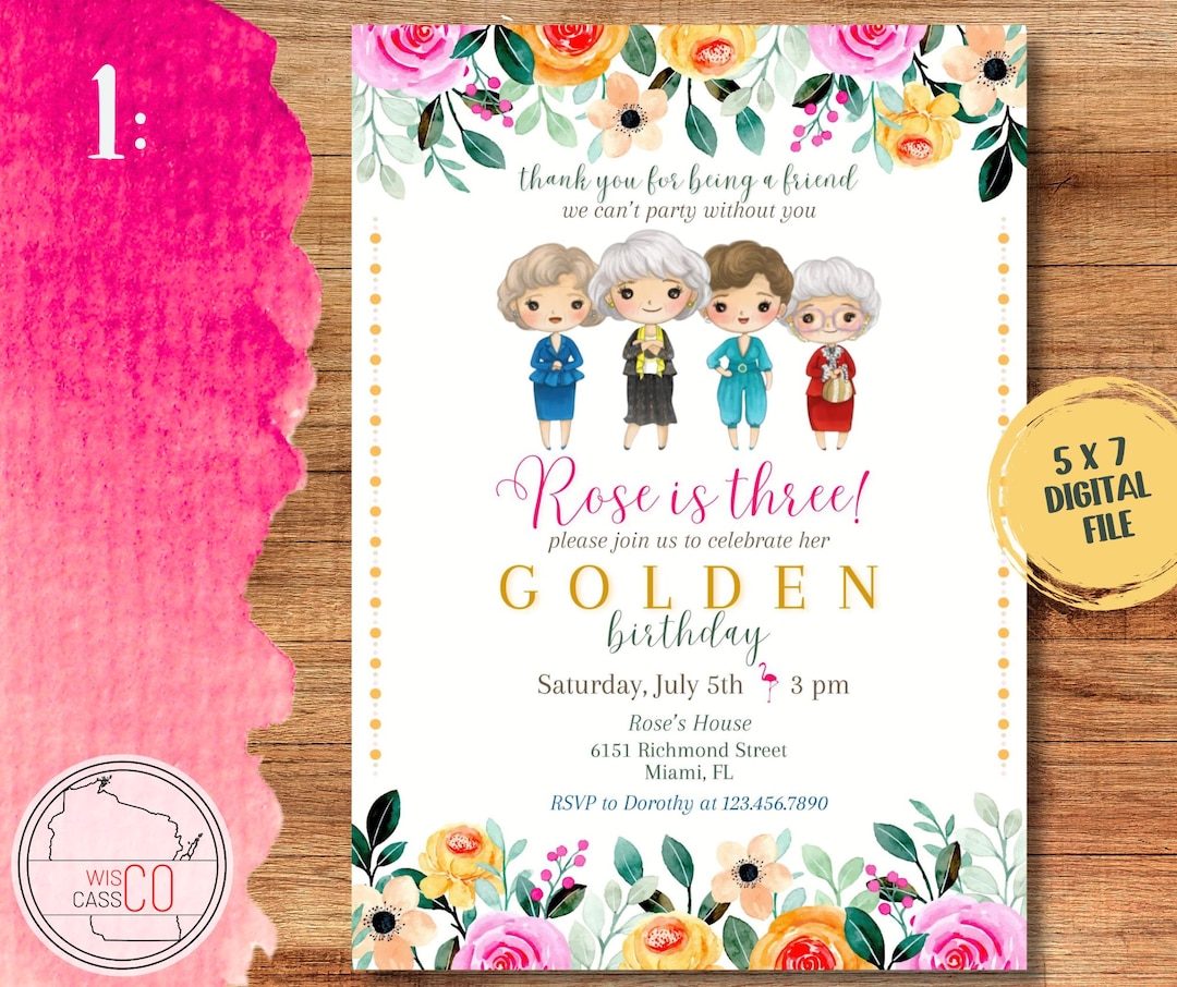 Golden Girls Birthday Invite| Golden Girls Bridal Shower Invite ...
