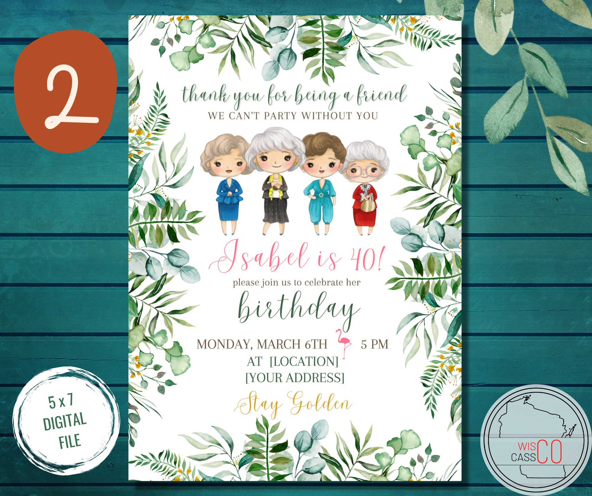 Golden Girls Birthday Invite| Golden Girls Bridal Shower Invite ...