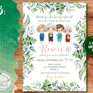 Golden Girls Birthday Invite| Golden Girls Bridal Shower Invite ...