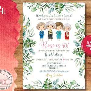Golden Girls Birthday Invite| Golden Girls Bridal Shower Invite ...
