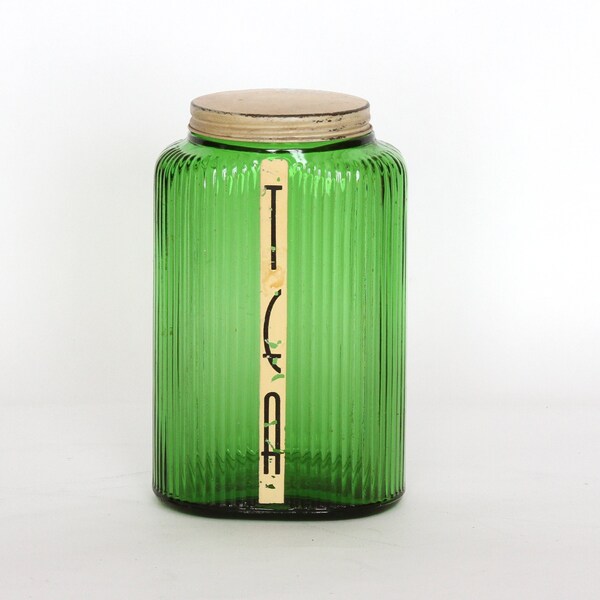 Ribbed Glass Jar - Etsy