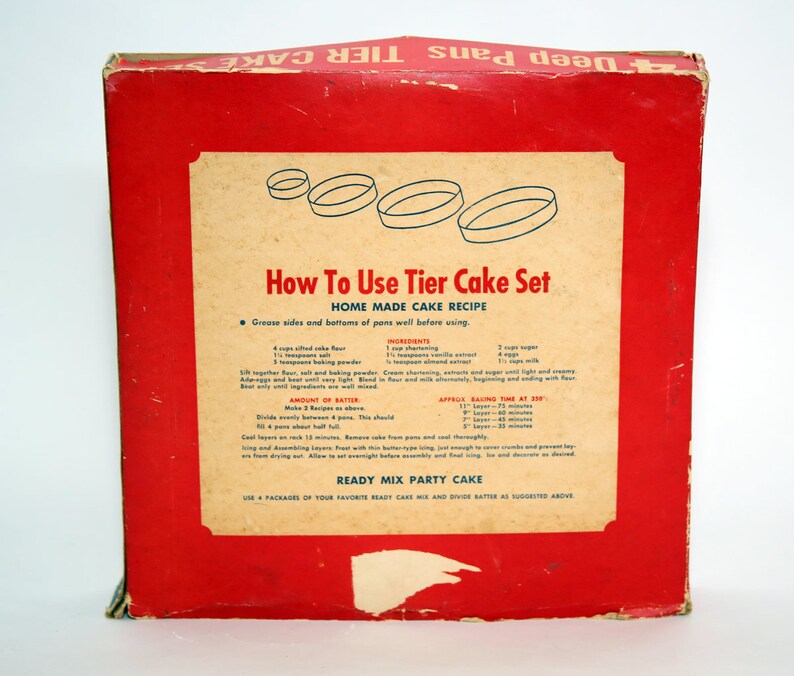 1950's Four Tiered Wedding/birthday Cake Pans Set in Original Box - Etsy