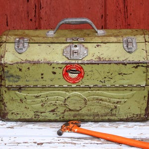 Vintage Simonsen Industrial Metal Tool Box/chest Articulated Art Deco ...