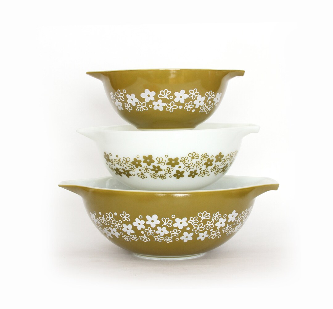 Vintage Pyrex Spring Blossom Mixing/nesting Bowls Set of 3 444/ 443 ...