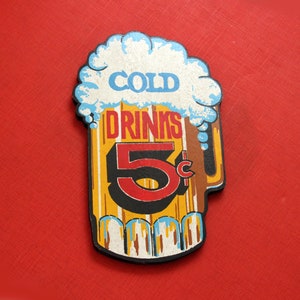 Vintage Cold Drinks 5 Cent Beer Wall Plaque/ Beer Sign 14.25 - Etsy