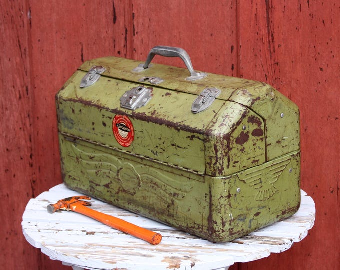 Vintage Simonsen Industrial Metal Tool Box/chest Articulated Art Deco ...