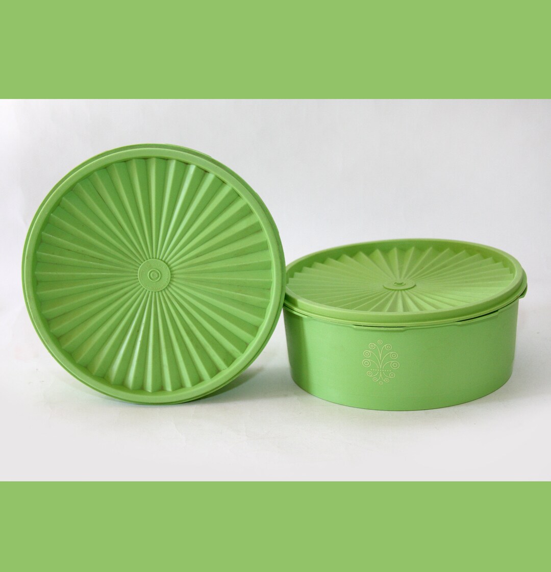 Vintage Tupperware Sevalier Canisters Apple Green With Sunburst Lids - Etsy
