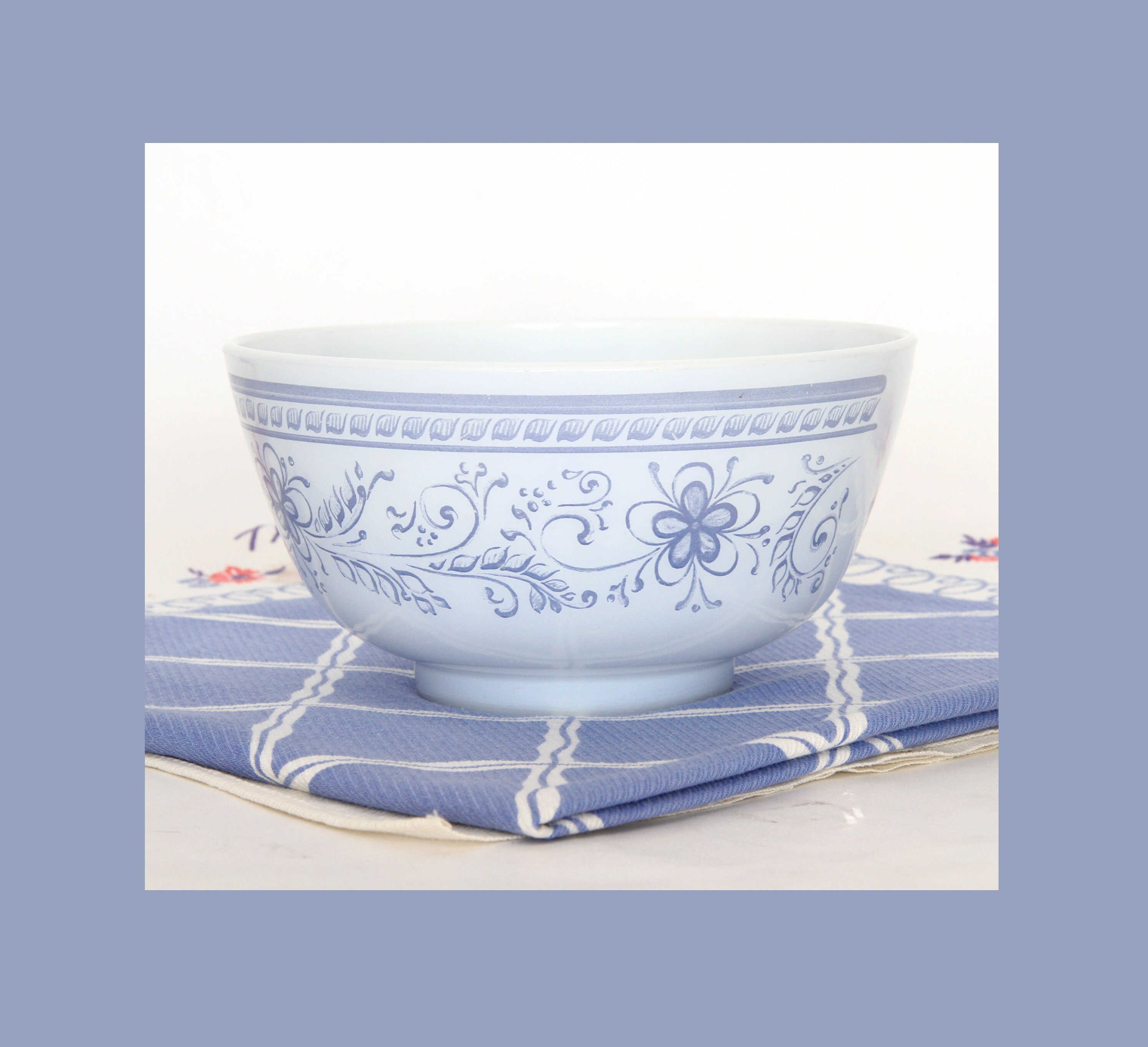 1960's Pyrex Bowl Brittney Blue Rare Pattern 478-B | Etsy