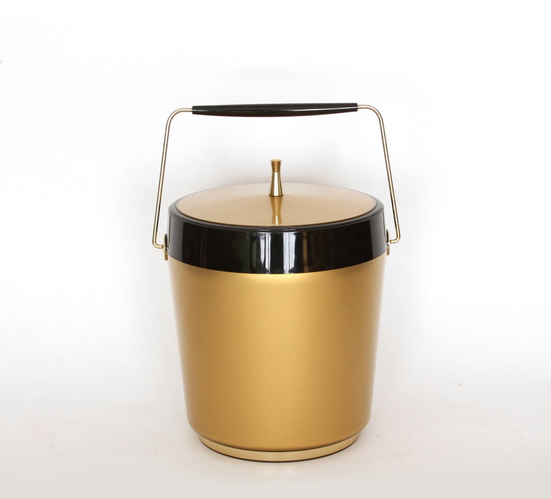 Retro Atomic Ice Bucket Gold & Black Thermo Serve USA 1960's - Etsy