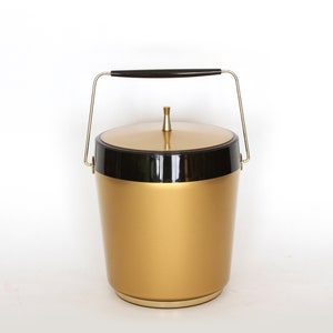Retro Atomic Ice Bucket Gold & Black Thermo Serve USA 1960's - Etsy