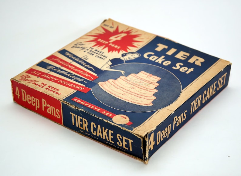 1950's Wedding/birthday Cake Pans Set of 4 in Original Box - Etsy