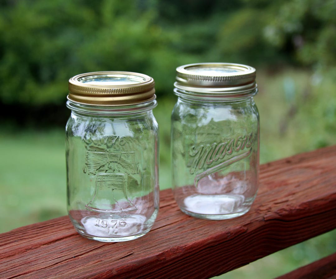 2 Bicentennial 1776-1976 Pint Mason Jars With Liberty Bell Design - Etsy